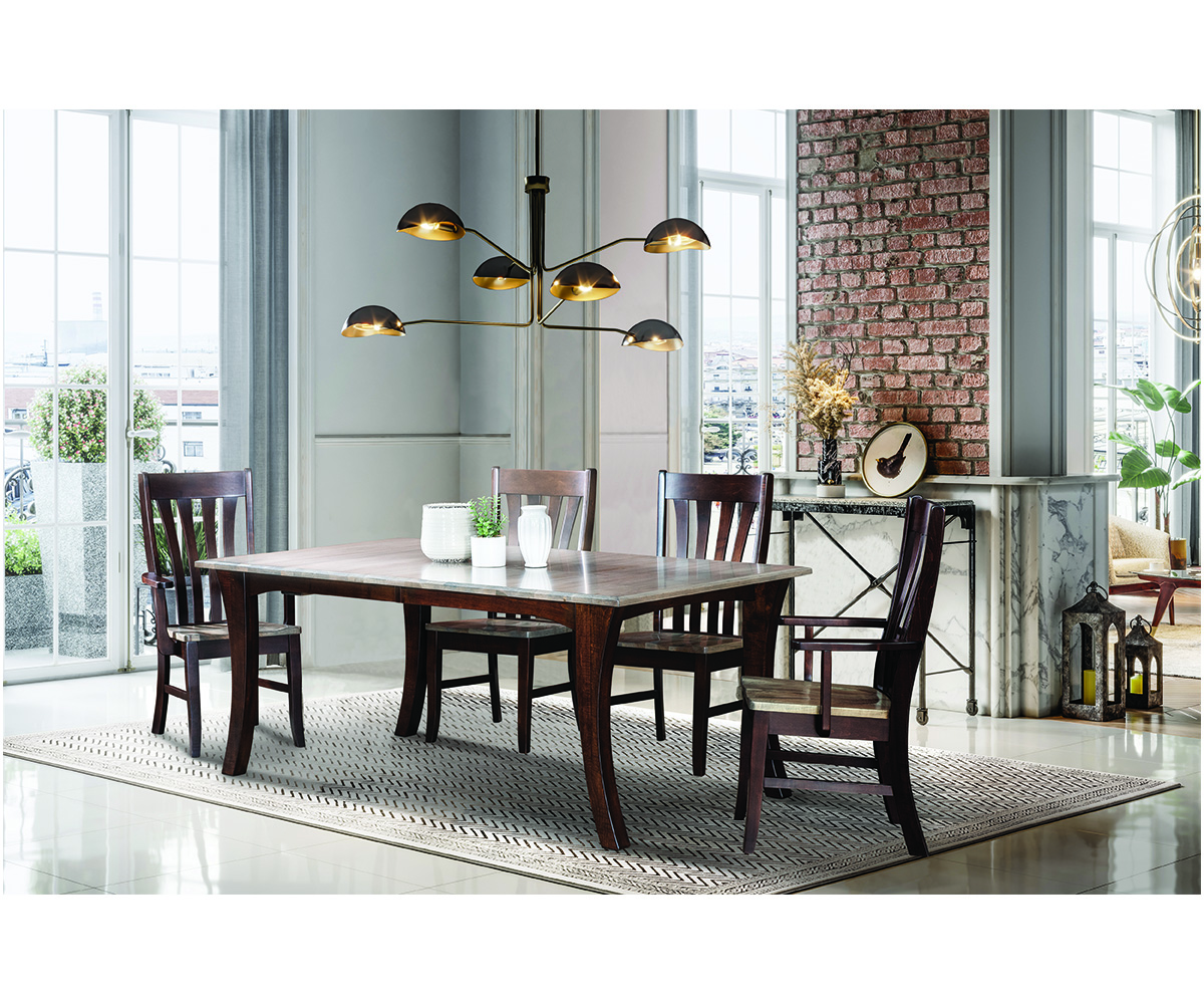 Hudson Leg Table Room Setting | Amish Custom Furniture | Williamsburg, VA